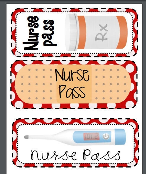 Nurse Pass Etsy