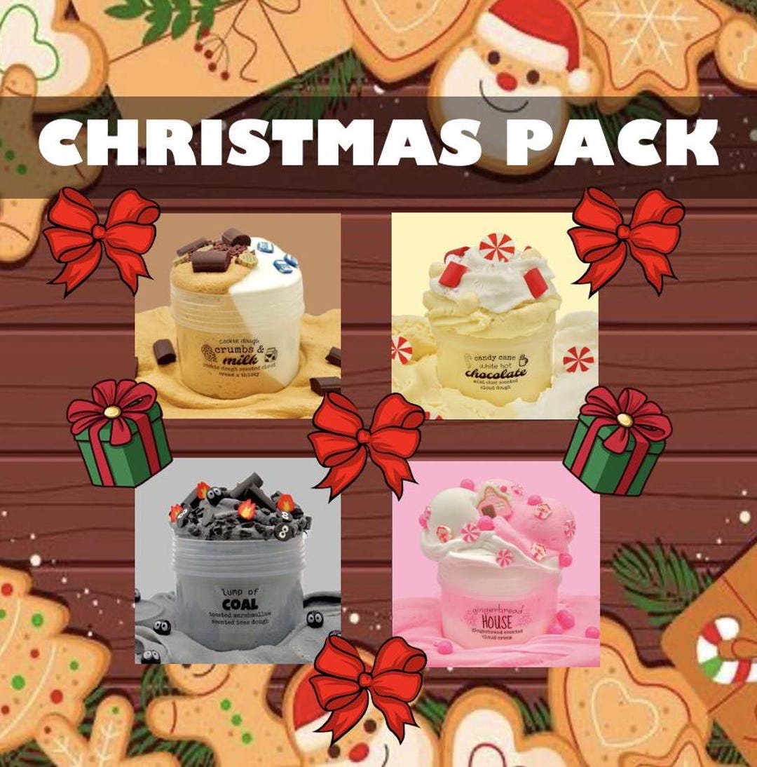 Christmas Pack Cookie Dough Crumbs and Milk, Lump of Coal, Gingerbread ...