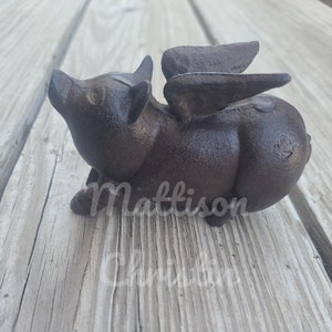Cast Iron Farmhouse Pig Figurine Country Farm Ranch Cabin Lodge Gifts ...