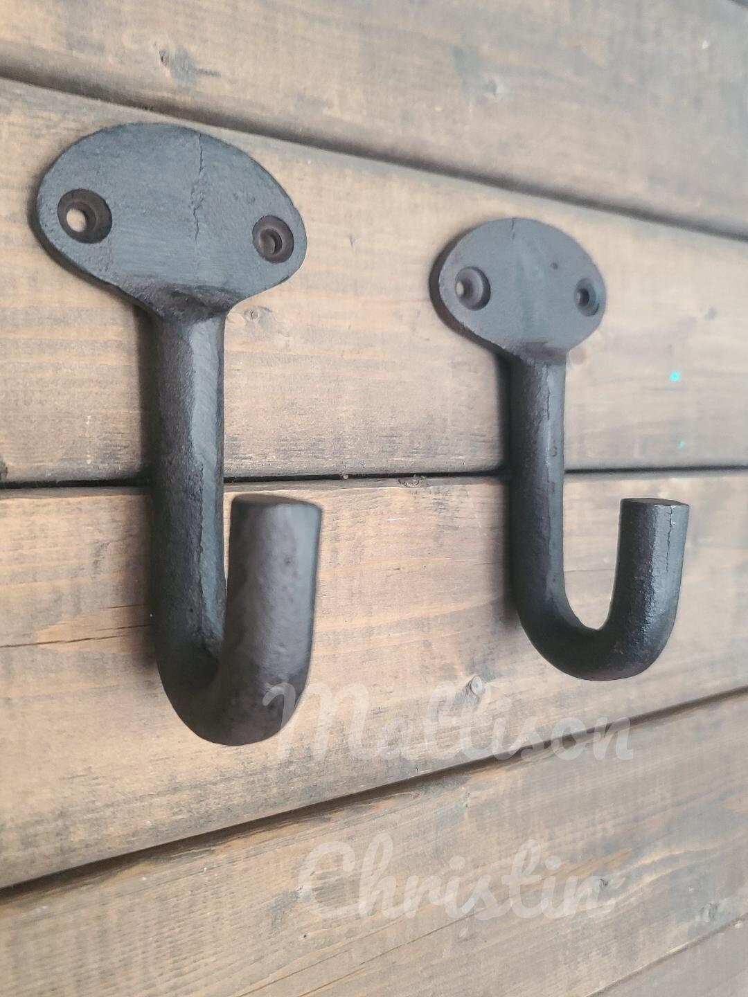 Set of 2 Rowan Industrial Cast Iron Hooks - Etsy