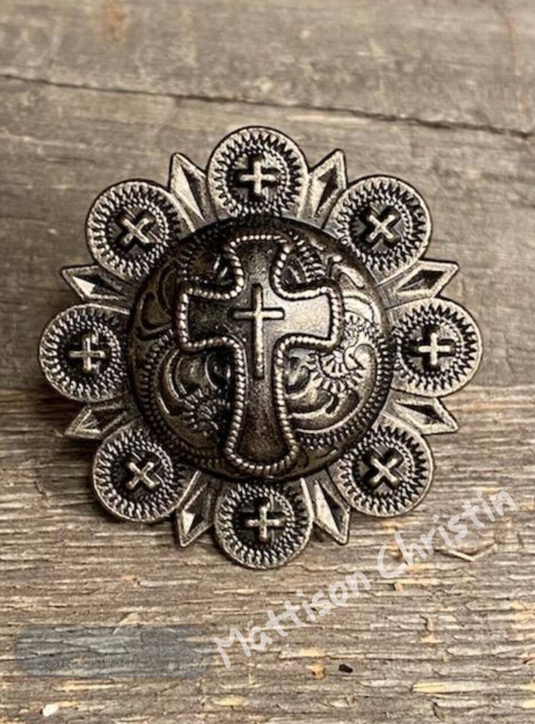 2 Western Themed Cross Concho Cabinet Drawer Pull Knob Handle - Etsy