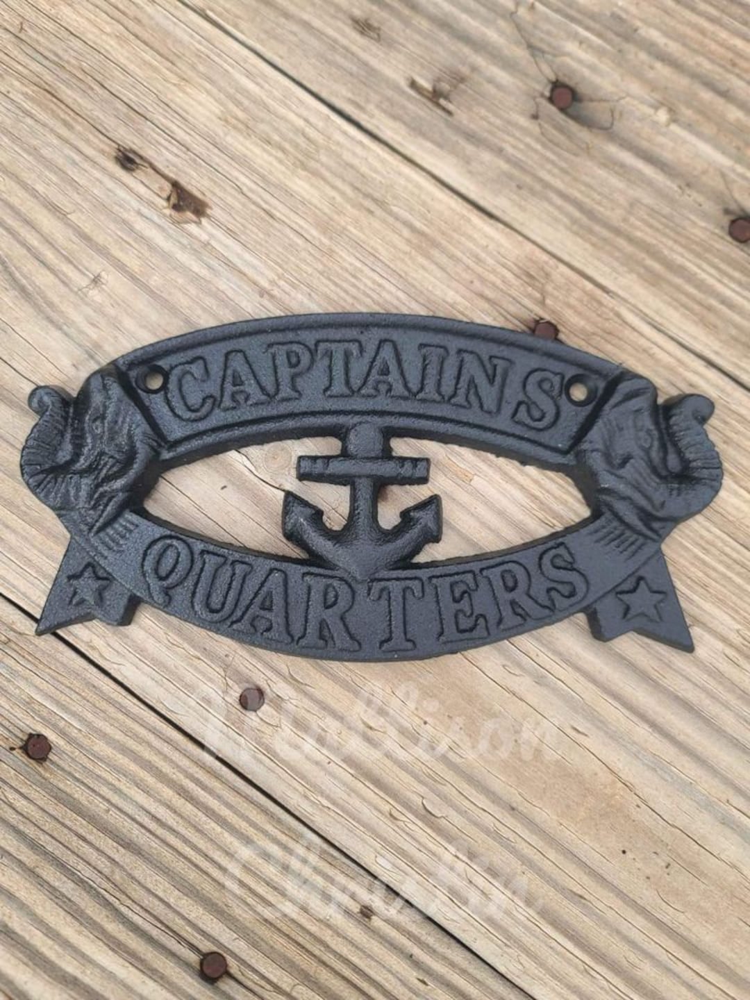 Captains Quarters Cast Iron Wall Door Plaque Nautical Decor - Etsy