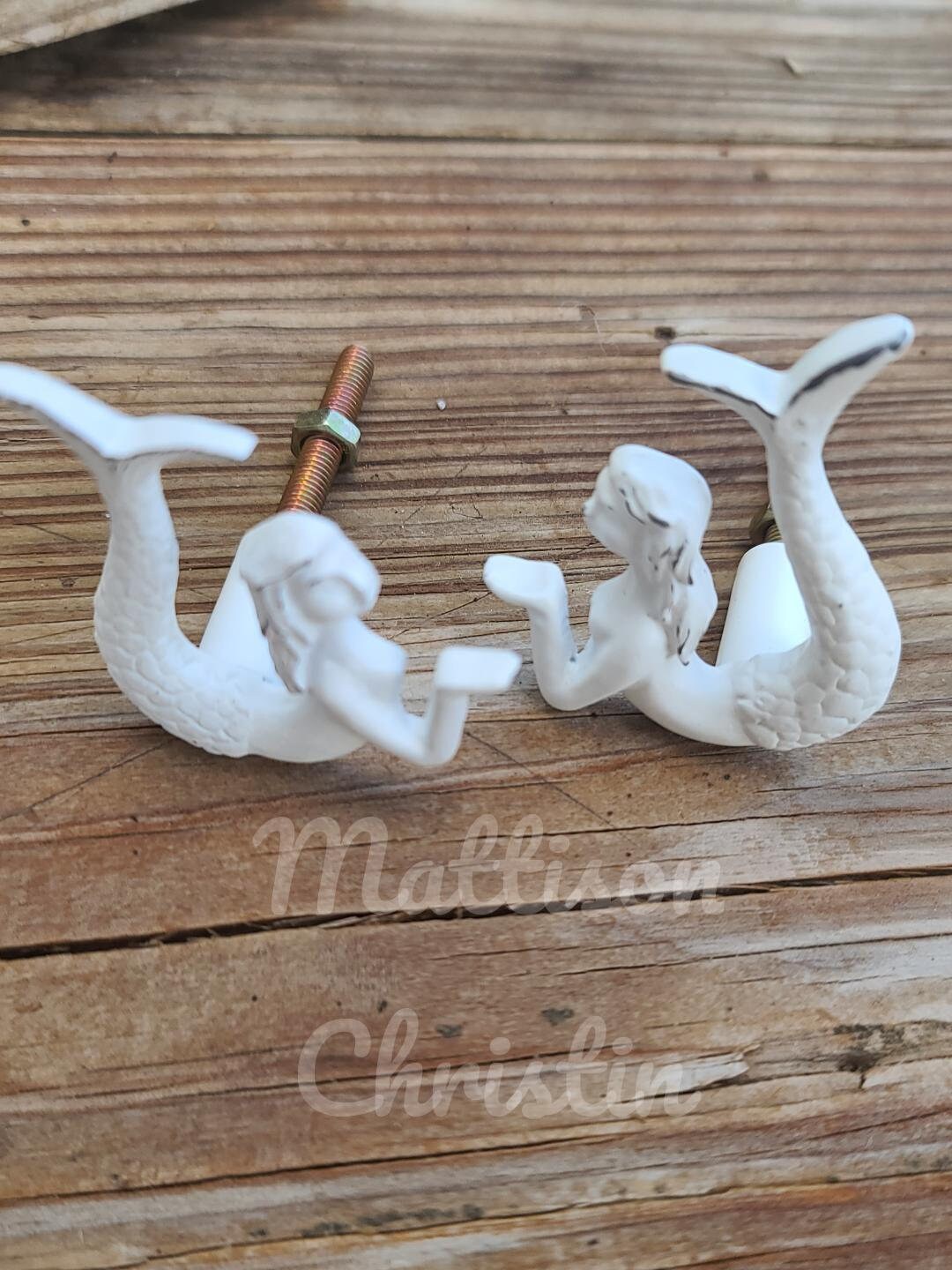 Pair of Mermaid Drawer Pull Cabinet Dresser Knobs Nautical Themed ...