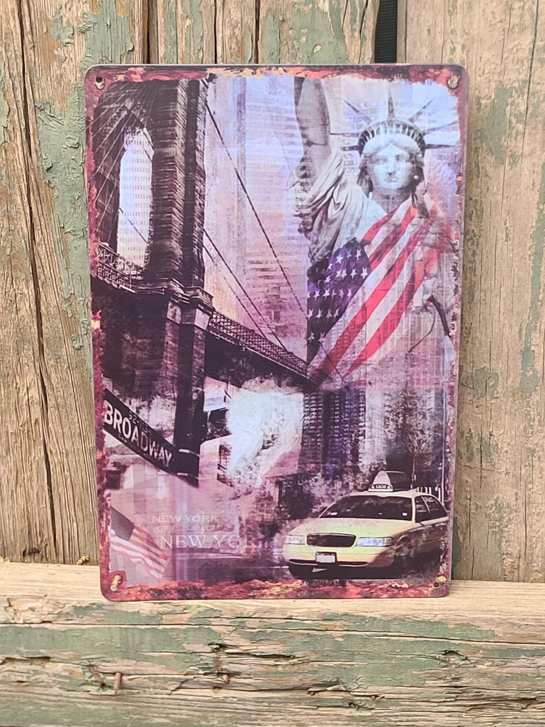 New York Broadway Yellow Cab Themed Man Cave Garage Decor Tin Sign - Etsy