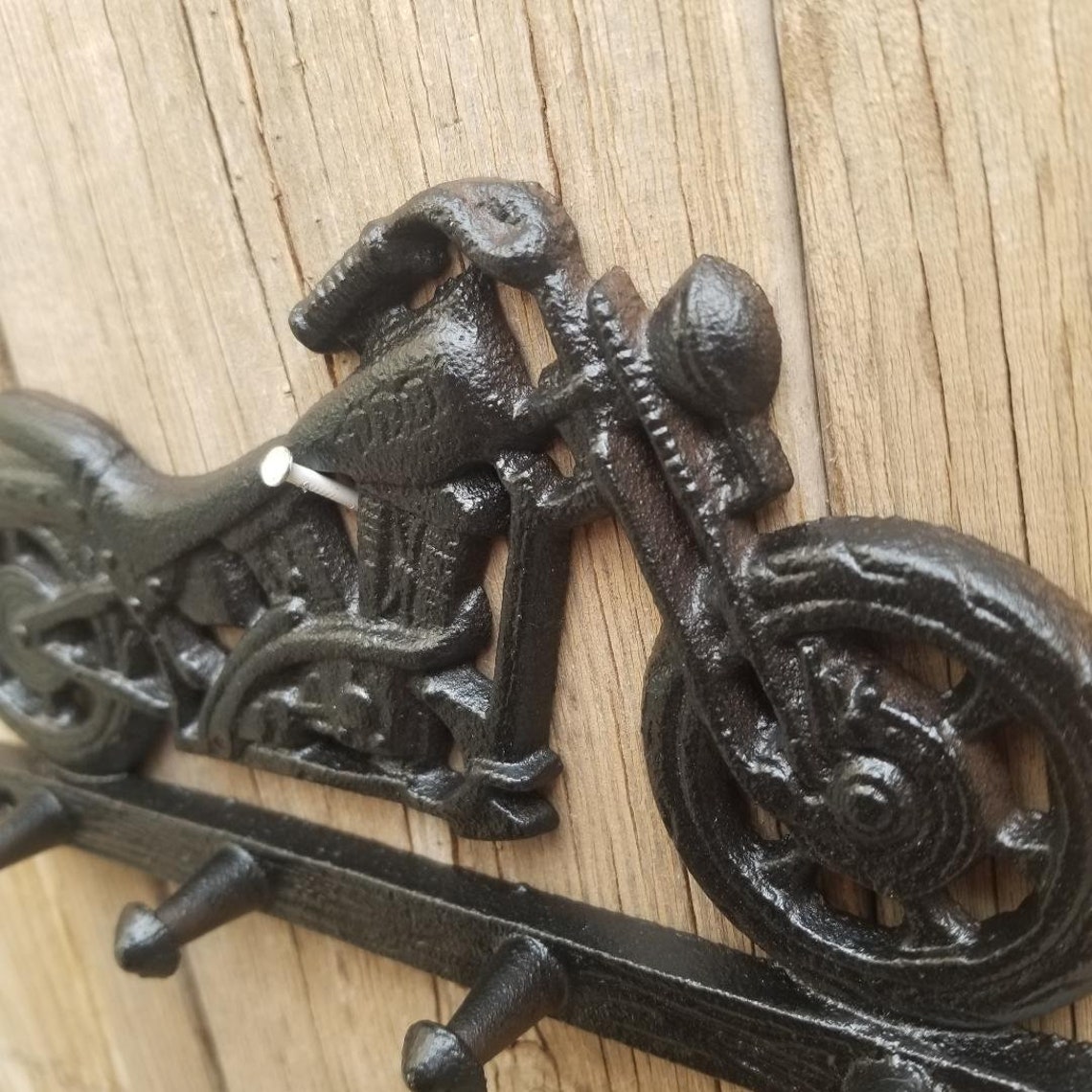 Black Cast Iron Motorcycle Key Rack Hooks - Etsy