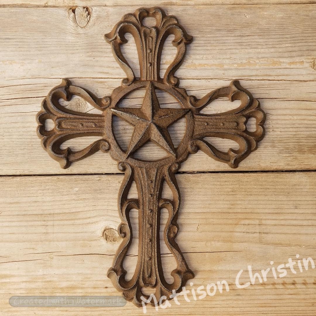 Western Star Cast Iron Cross Cowboy Themed - Etsy