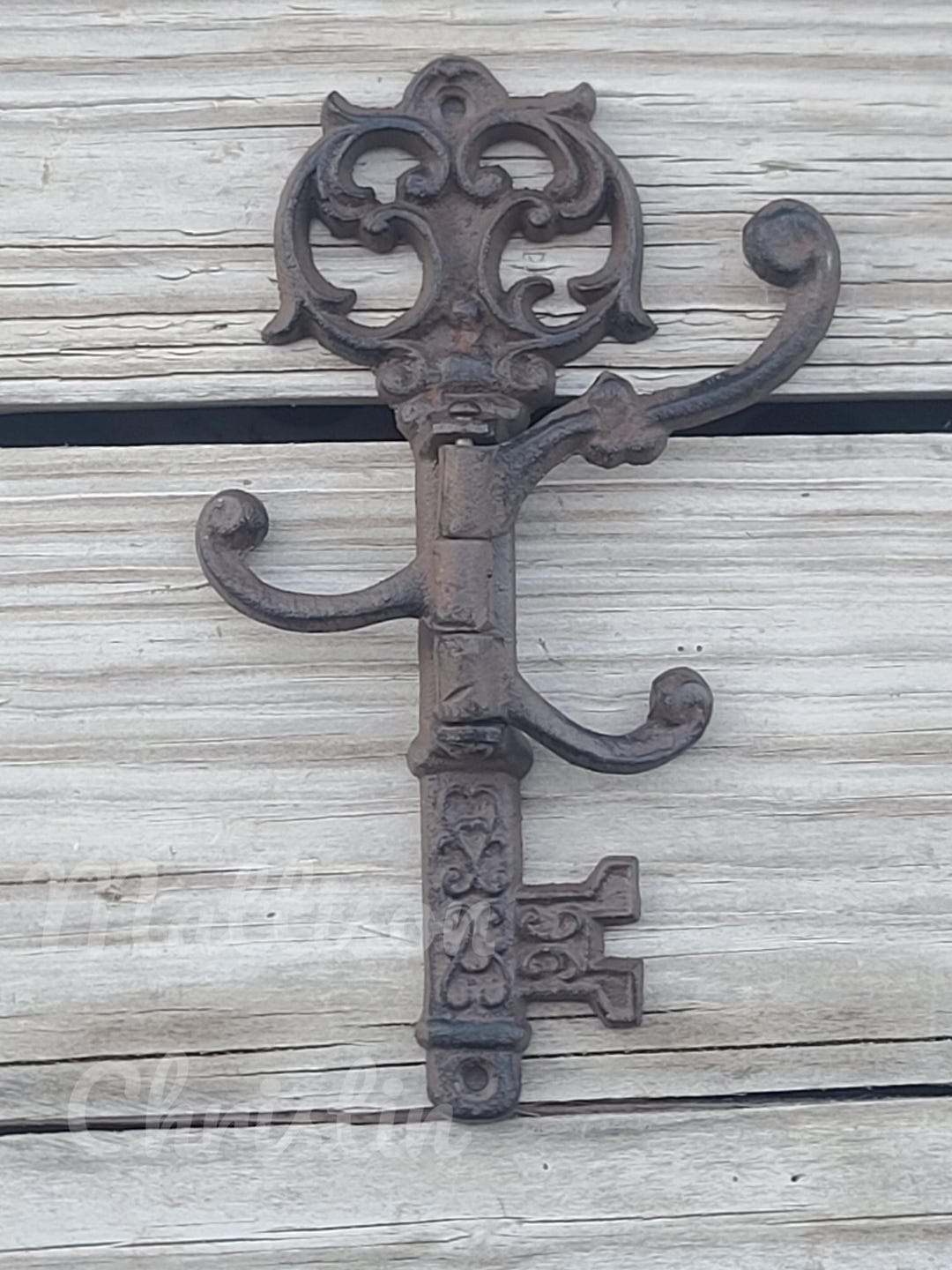 Key Shaped Triple Swivel Hook Cast Iron Towel Hat Coat Key - Etsy