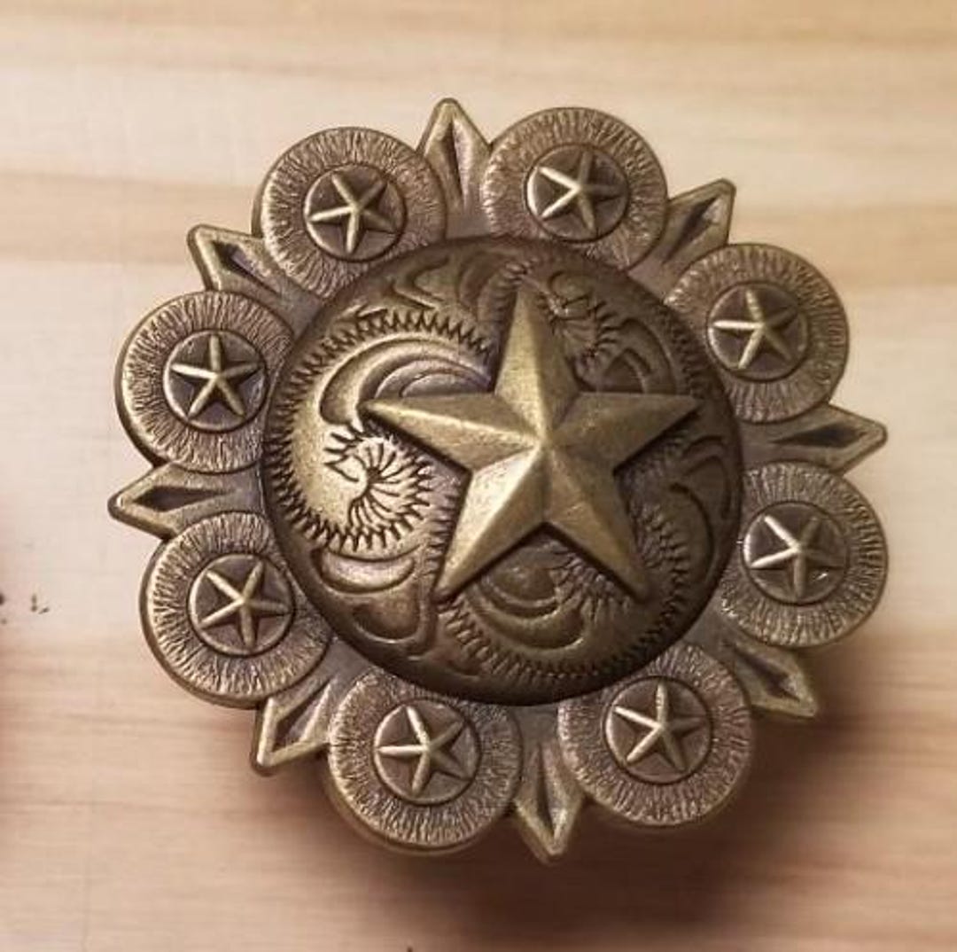2 Bronze Colored Texas Star Drawer Pull Cabinet Knob Handle Western ...