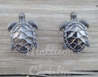 2 Sea Turtle Turquoise Blue Drawer Cabinet Pull Knob Nautical Themed Handle - Etsy