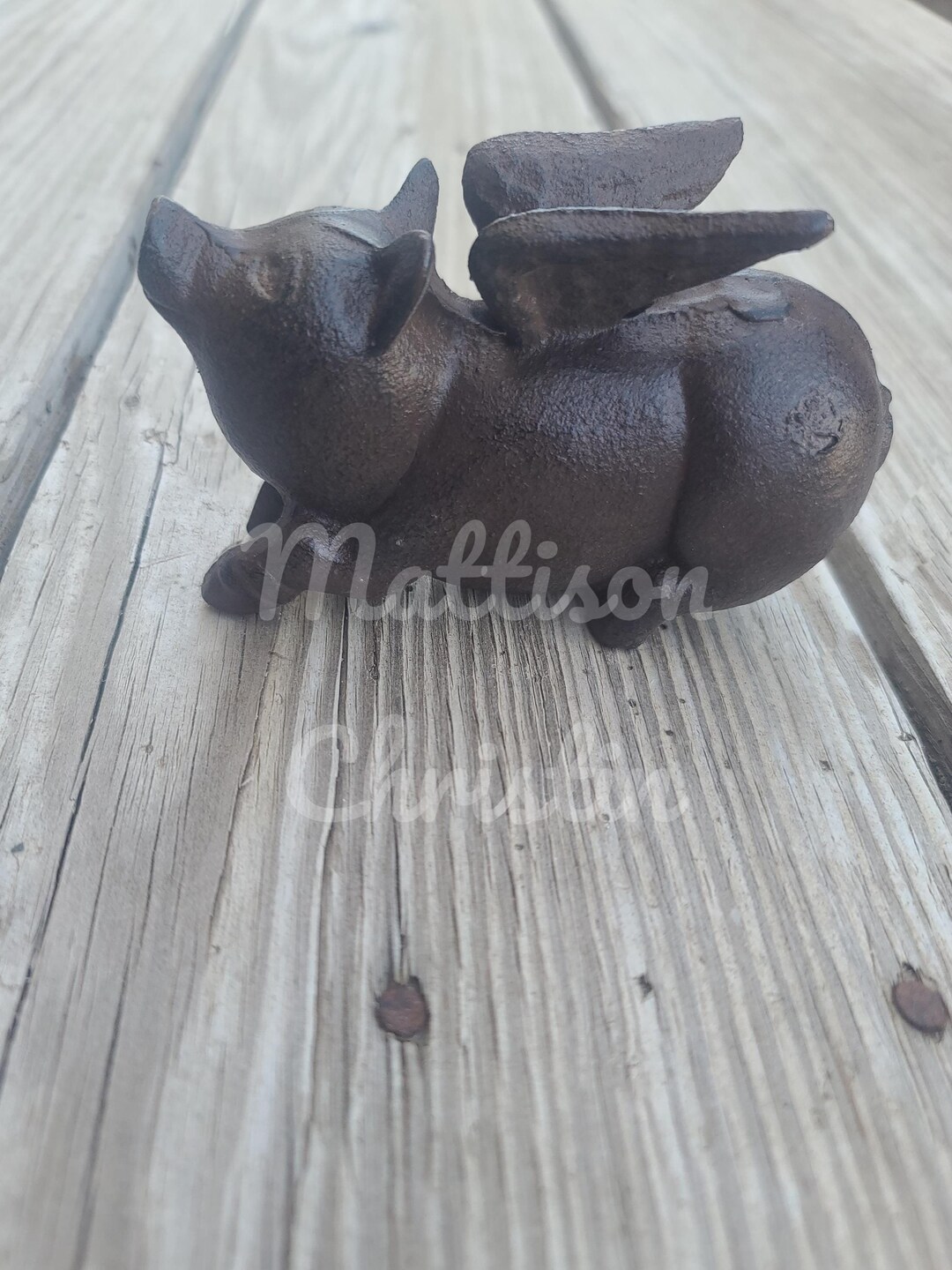 Cast Iron Farmhouse Pig Figurine Country Farm Ranch Cabin Lodge Gifts ...