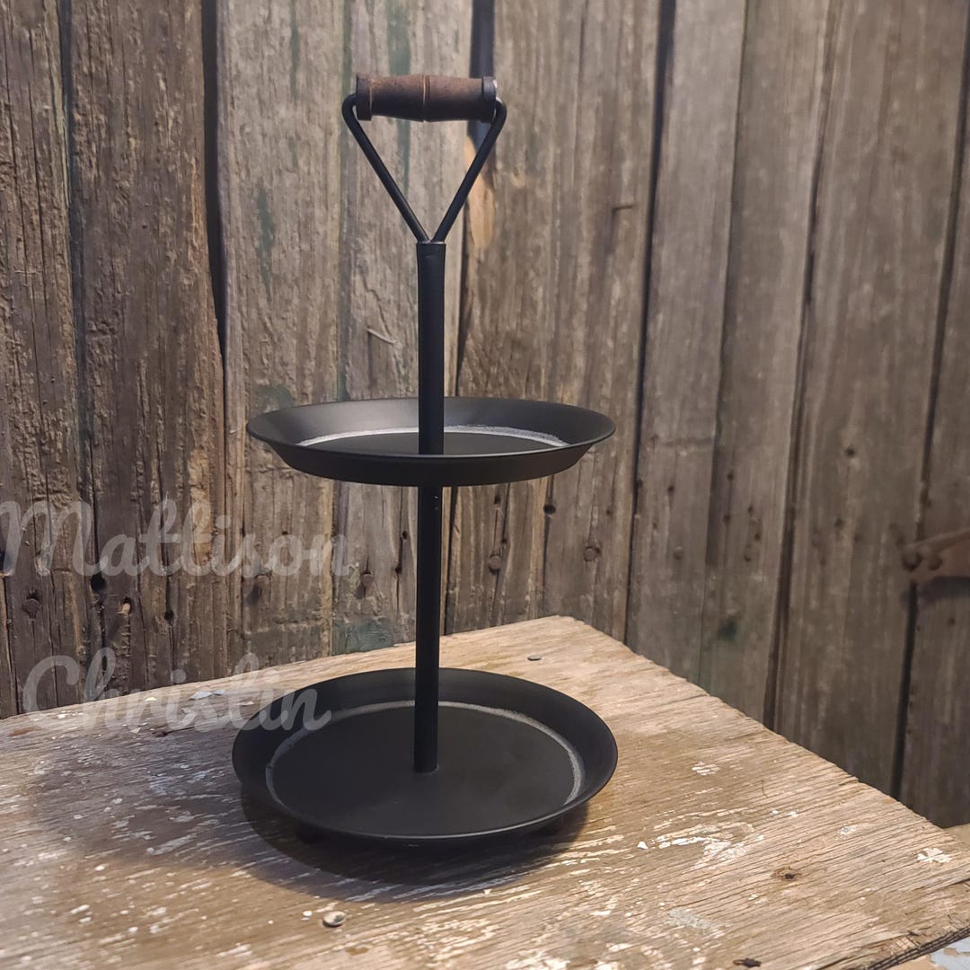 Mini 2 Two Tier Metal Display Stand With Wood Handle - Etsy