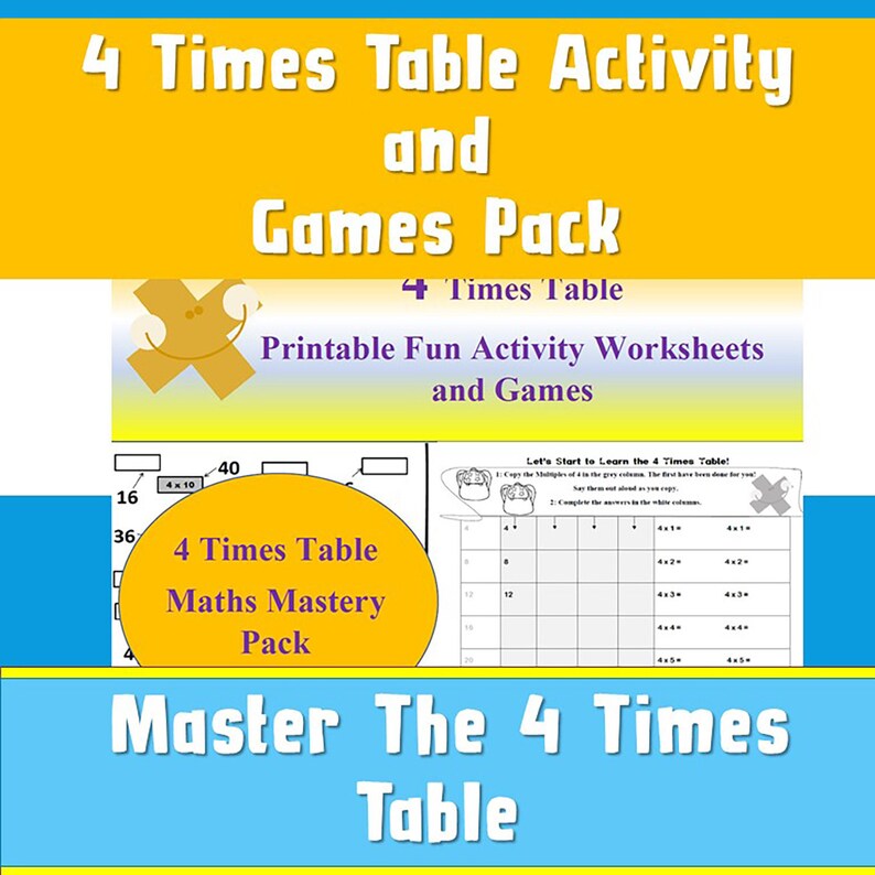 Maths Pack 4 Times Table Activity Pack Games Printable Etsy maths-pack-4-times-table-activity-pack-games-printable-etsy