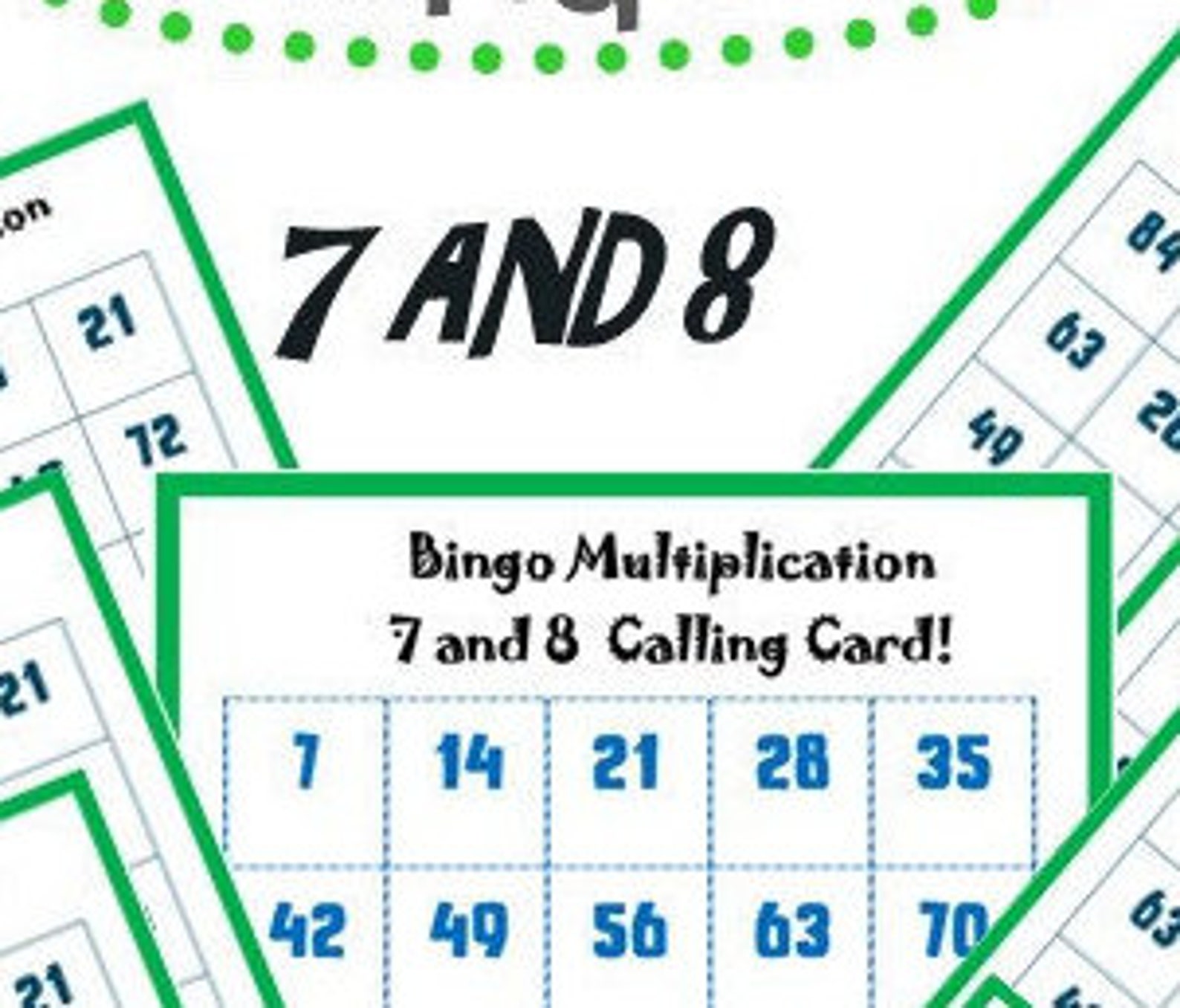 Multiplication Tables Bingo / Times Tables Bingo 7 and 8 - Etsy UK