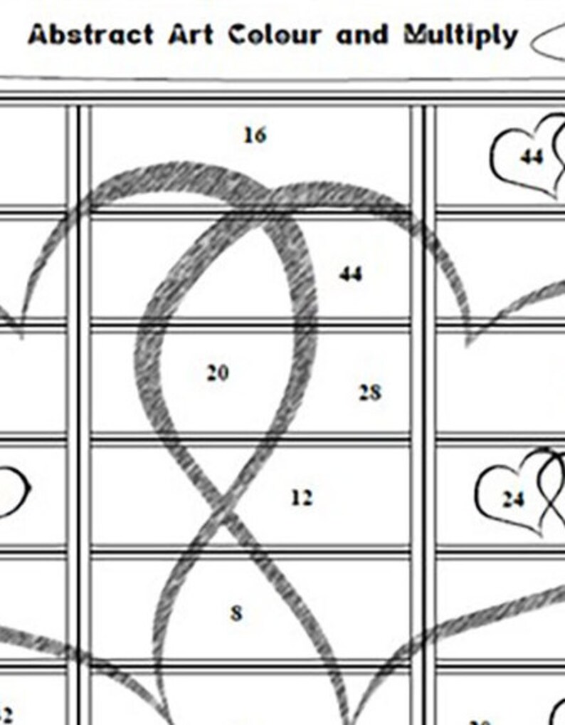 Maths Art 4 Times Table Worksheets/colour by Numbers/ Colour - Etsy