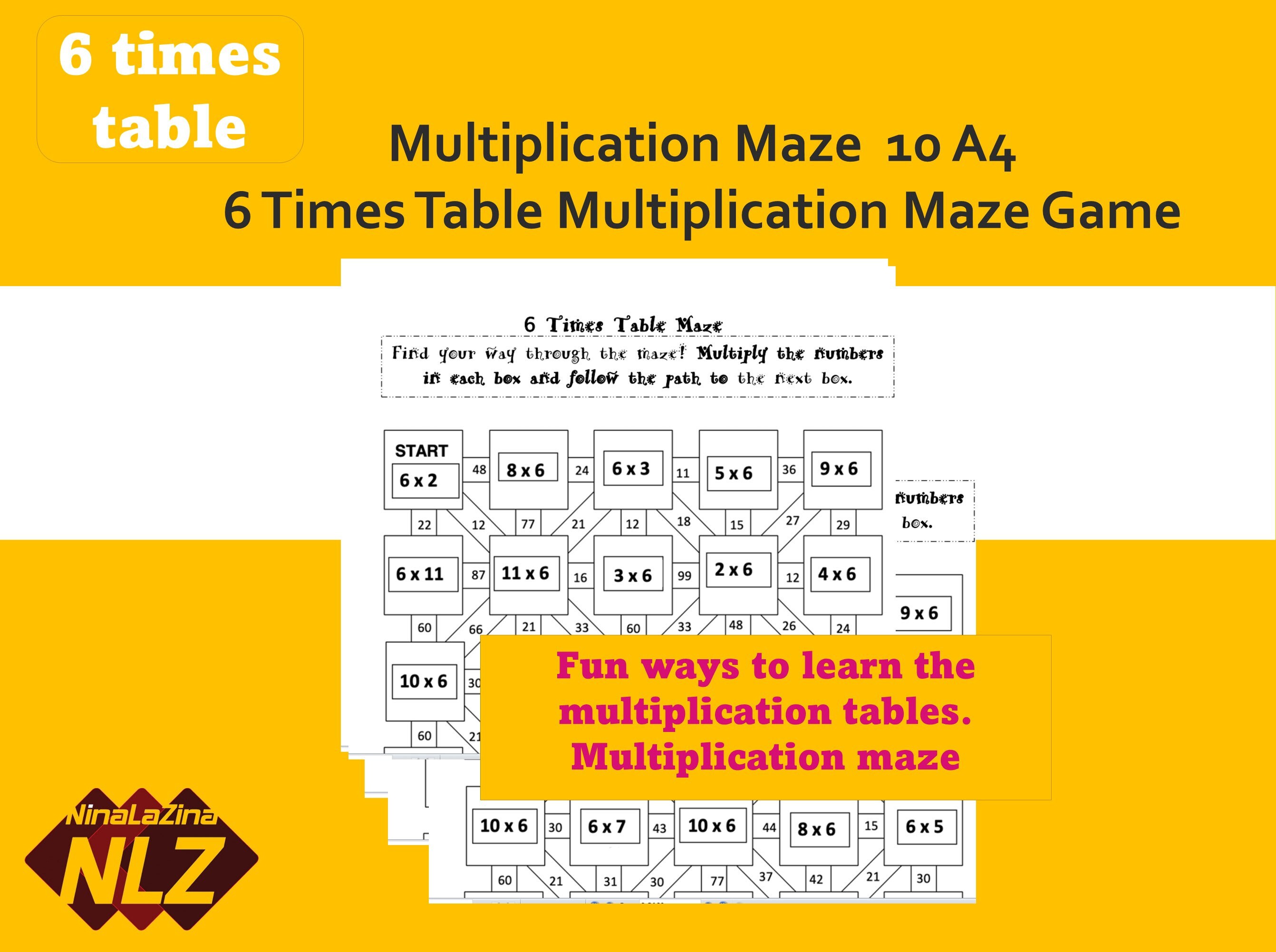 Buy Multiplication Maze for Kids 6 Times Tables Fun Maths Online in India - Etsy buy-multiplication-maze-for-kids-6-times-tables-fun-maths-online-in-india-etsy
