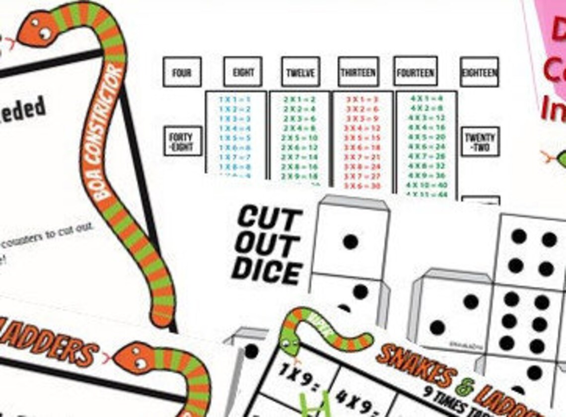 Snakes and Ladders Multiplication Printable Times Table for - Etsy UK