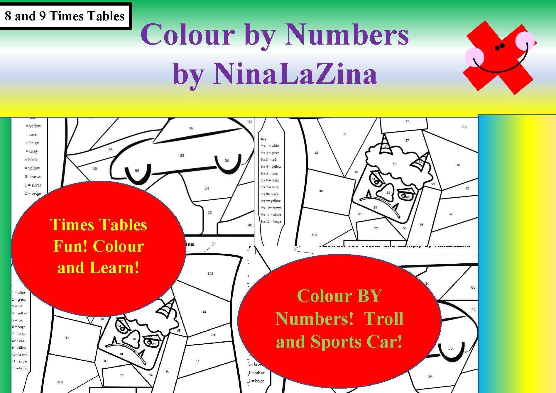 fun-times-table-colouring-sheets-colour-by-numbers-sports-etsy-uk