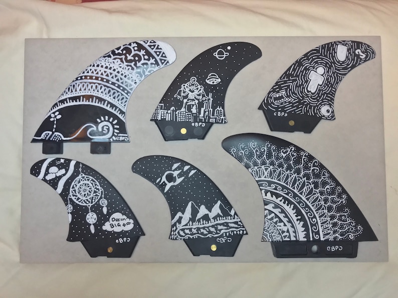 Hand Painted Surfboard Fins - Etsy