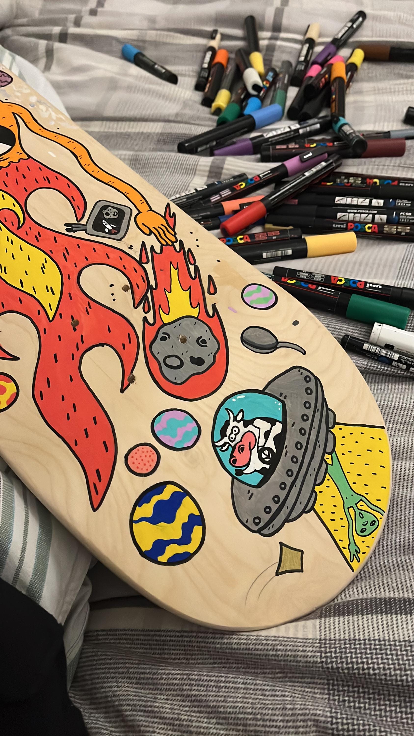 Skateboard Deck - Hand Painted - Etsy