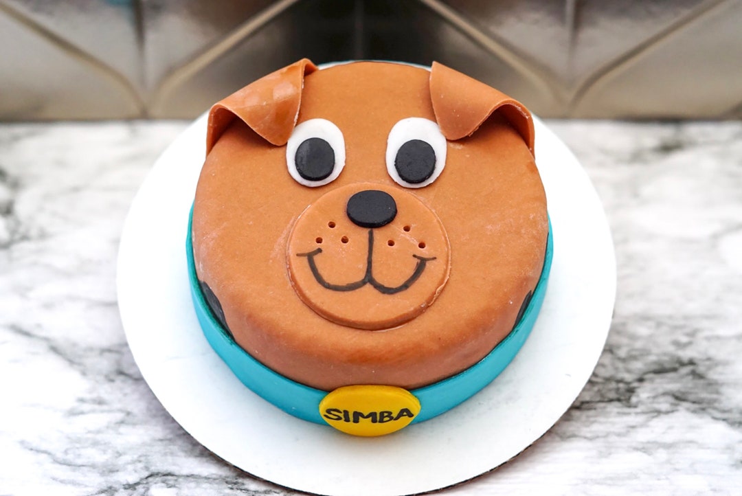 Dog Face Birthday Cake Treat 4” Inch Personalized Peanut Butter ...
