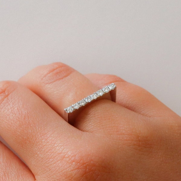Flat Diamond Ring - Etsy