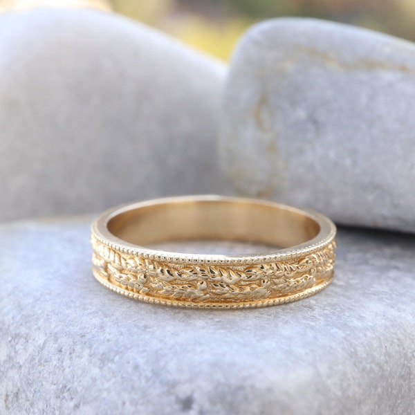 Texture Wedding Ring - Etsy UK