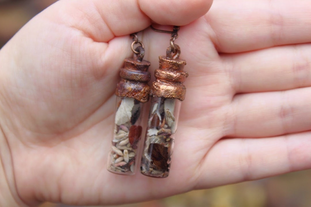 Glass Vial Earrings - Etsy