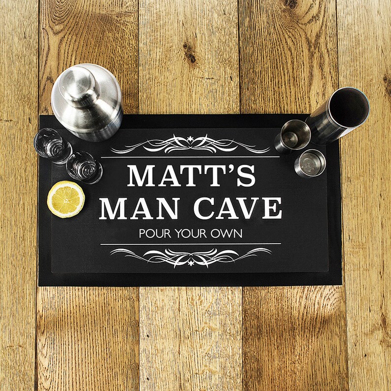 Personalised Man Cave Beer Mat Personalized Beer Bar Mat - Etsy UK
