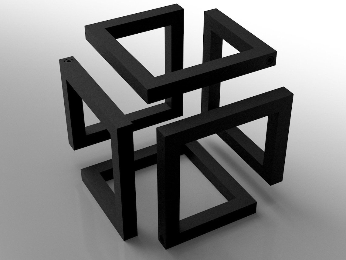 Infinity Cube Impossible Cube Modern Art Ornament Executive Etsy 