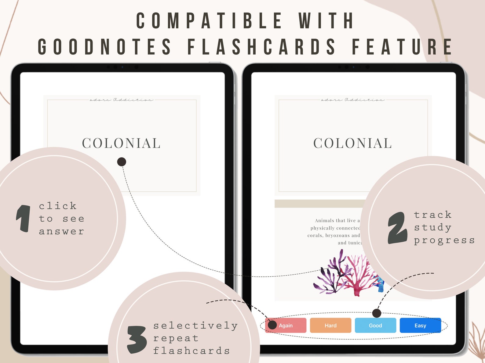 Neutral Minimalistic Goodnotes Flashcards Goodnotes Template, Digital ...