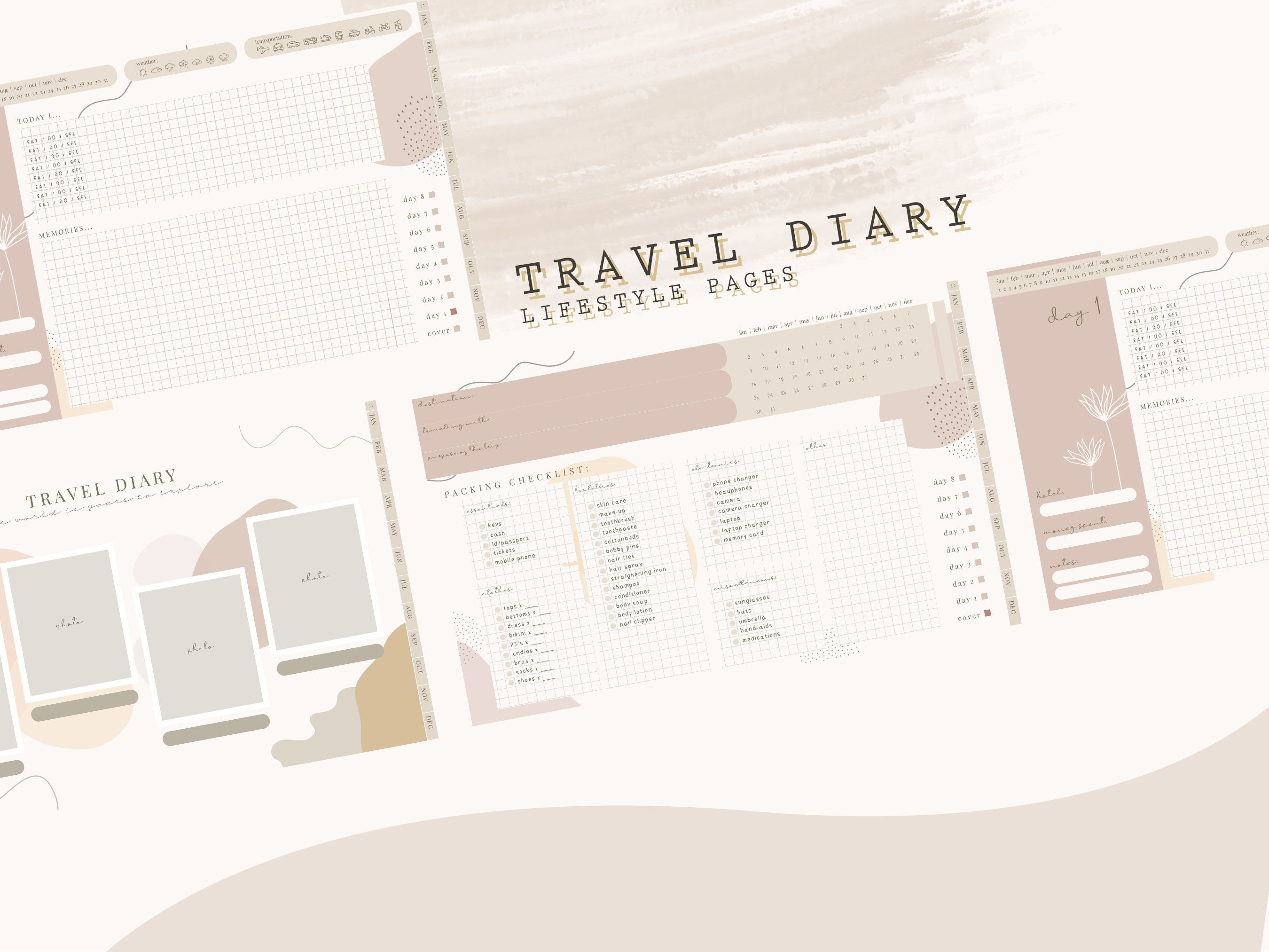 Earth-toned Neutral Boho Digital Planner 2023 Goodnotes - Etsy