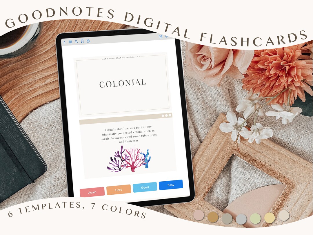 Neutral Minimalistic Goodnotes Flashcards Goodnotes Template, Digital ...