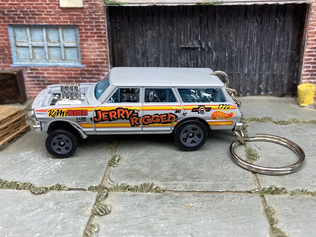 Custom Hot Wheels Keychain - Key Chain - Zipper Pull - 1964 Chevy Nova ...