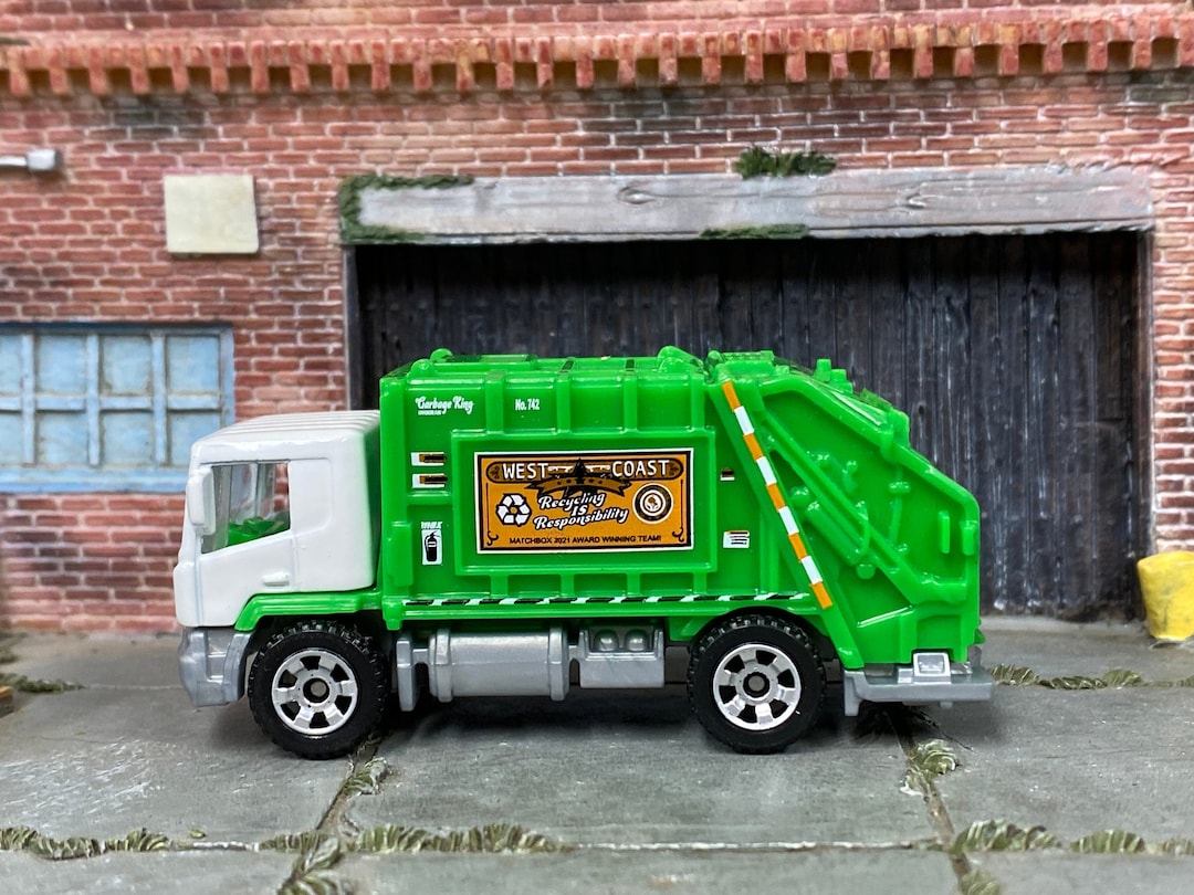 Loose Matchbox Garbage King Trash Truck Green and White - Etsy