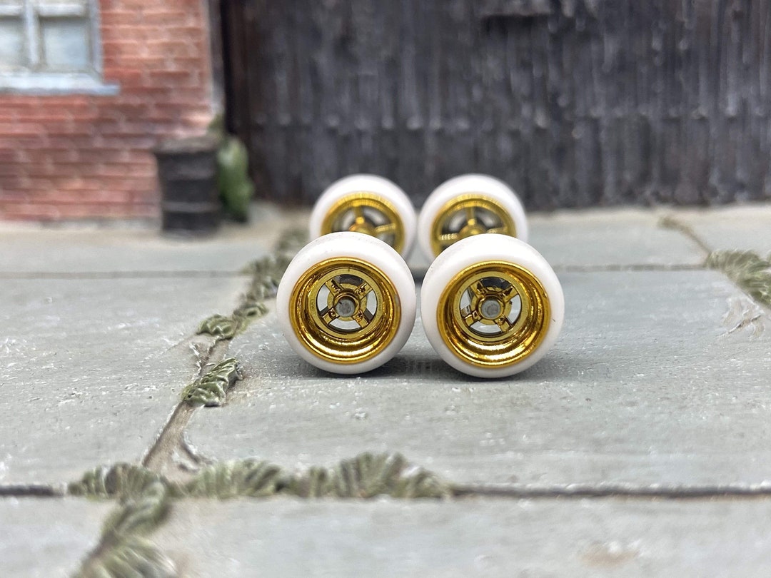 Custom Hot Wheels Wheels and Matchbox Rubber Tires - Gold 4 Spoke ...
