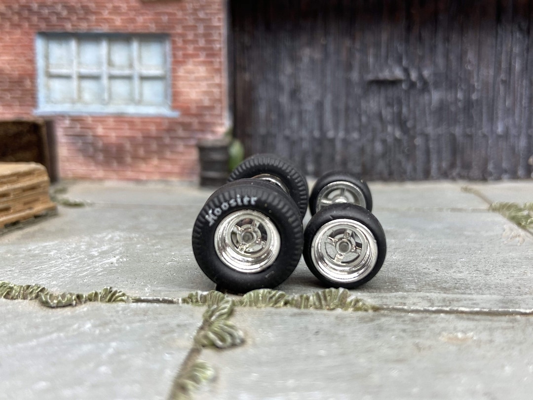 Custom Hot Wheels Wheels and Matchbox Rubber Tires Chrome 4 Spoke Race ...