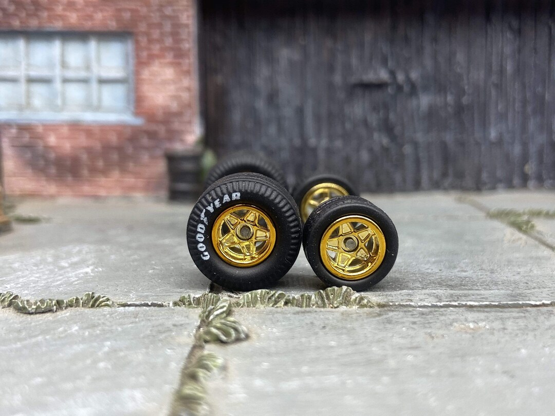 Custom Hot Wheels Wheels and Matchbox Rubber Tires - Gold 5 Star Race ...