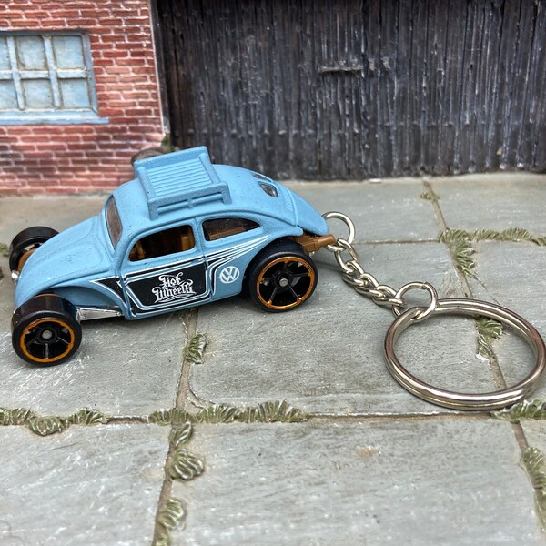 Blue Vw Beetle Keychain - Etsy
