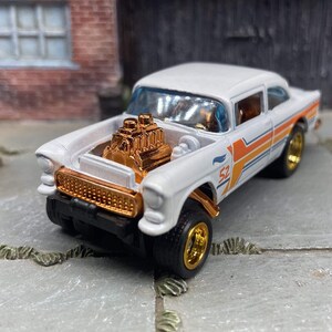 Custom Hot Wheels - 1955 Chevy Gasser - Pearl White and Copper With ...