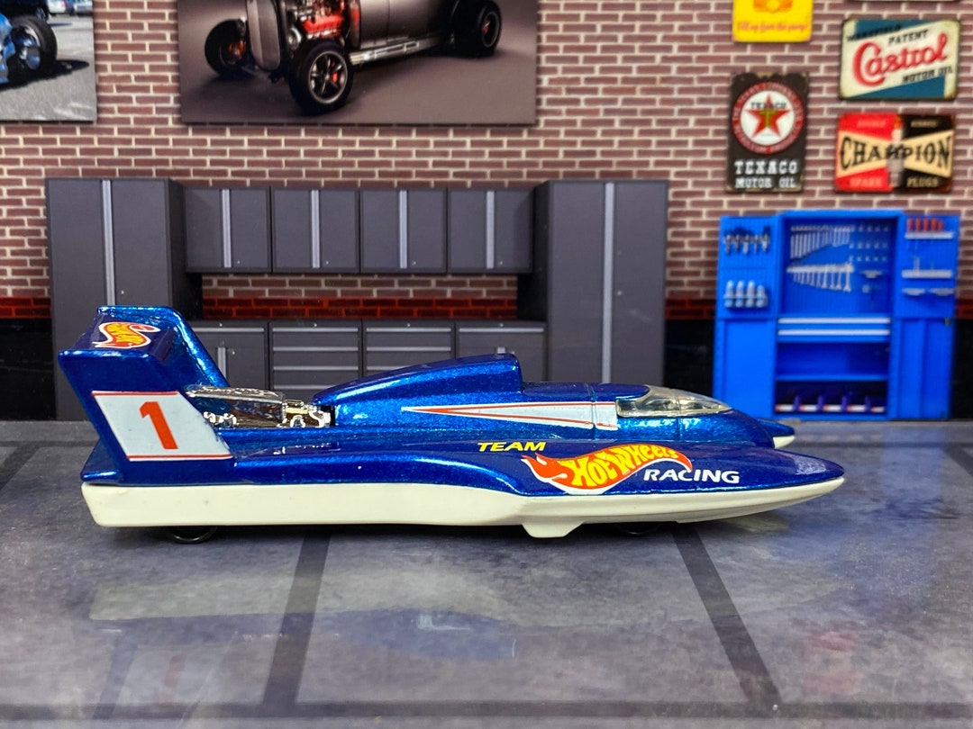 Loose Hot Wheels Hydroplane Jet Boat 1995 Blue and White Hot Wheels - Etsy