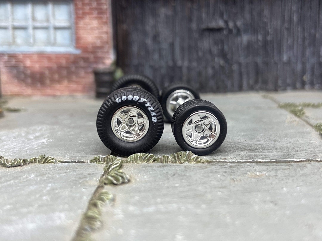 Custom Hot Wheels Wheels and Matchbox Rubber Tires - Chrome 5 Spoke ...
