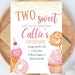 Two Sweet Birthday Invitation, Two Sweet Invitation, Girls Birthday ...