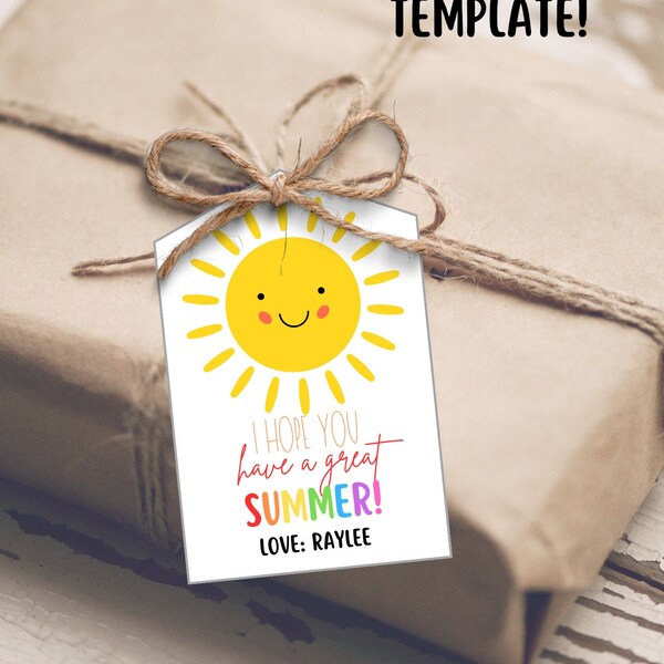 PRINTABLE Have a Great Summer Tag, Summer Gift Tag, Printable Tag ...