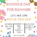Schools Out for Summer Invitation, End of School Year Party Invitation ...