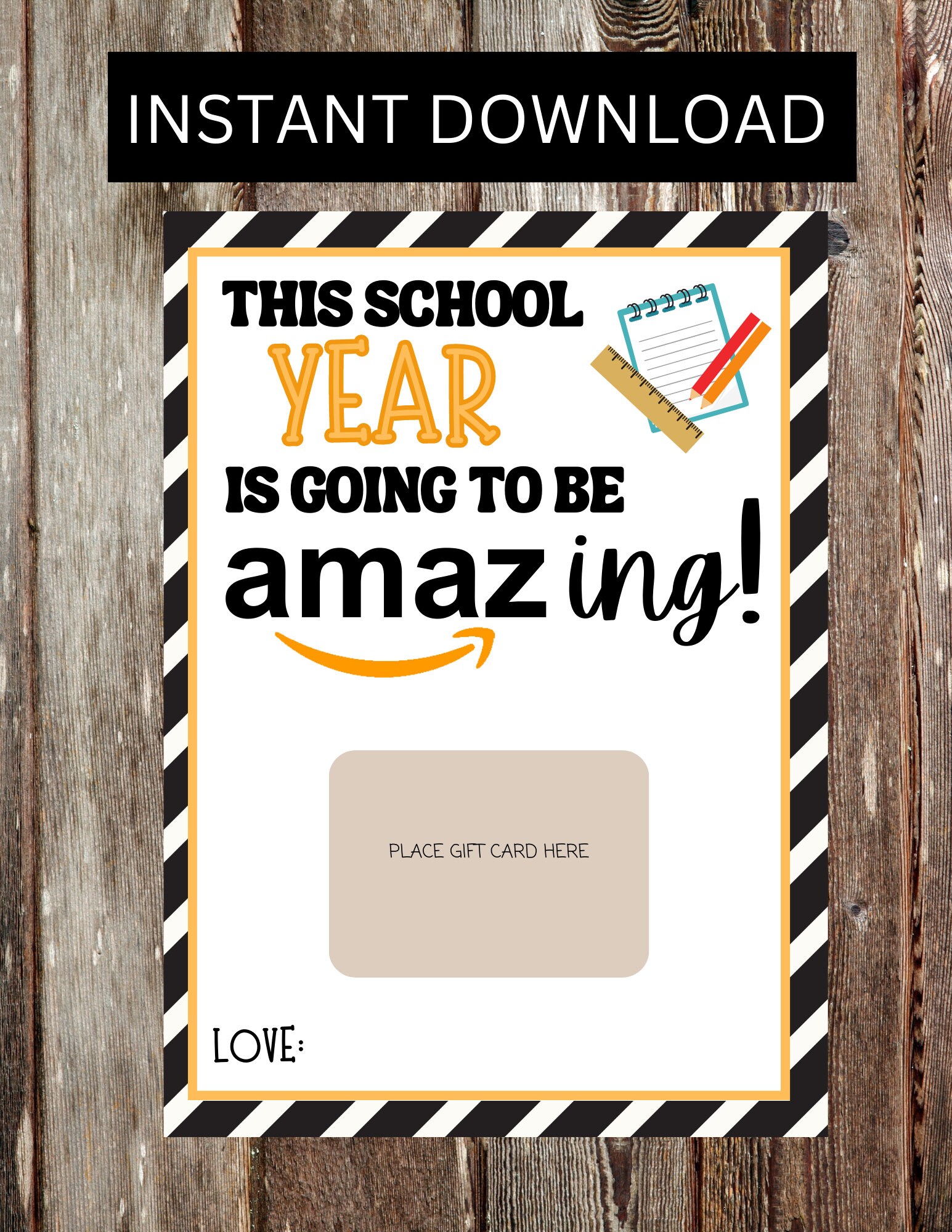 Amazon Teacher Gift Card-back to School Meet the Teacher - Etsy