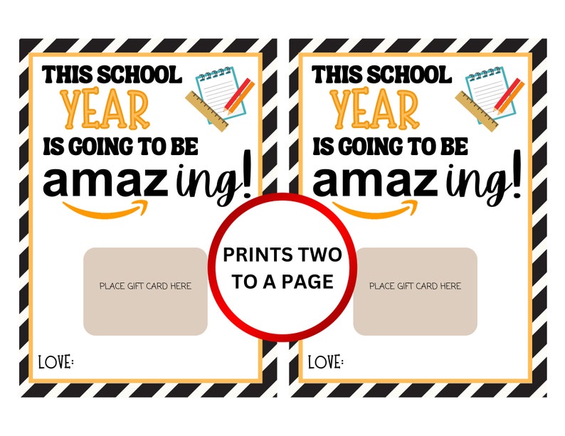 Amazon Teacher Gift Card-back to School Meet the Teacher - Etsy