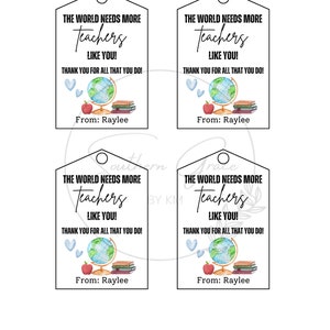 Teacher Appreciation Gift Tag, the World Needs More Teachers Like You ...
