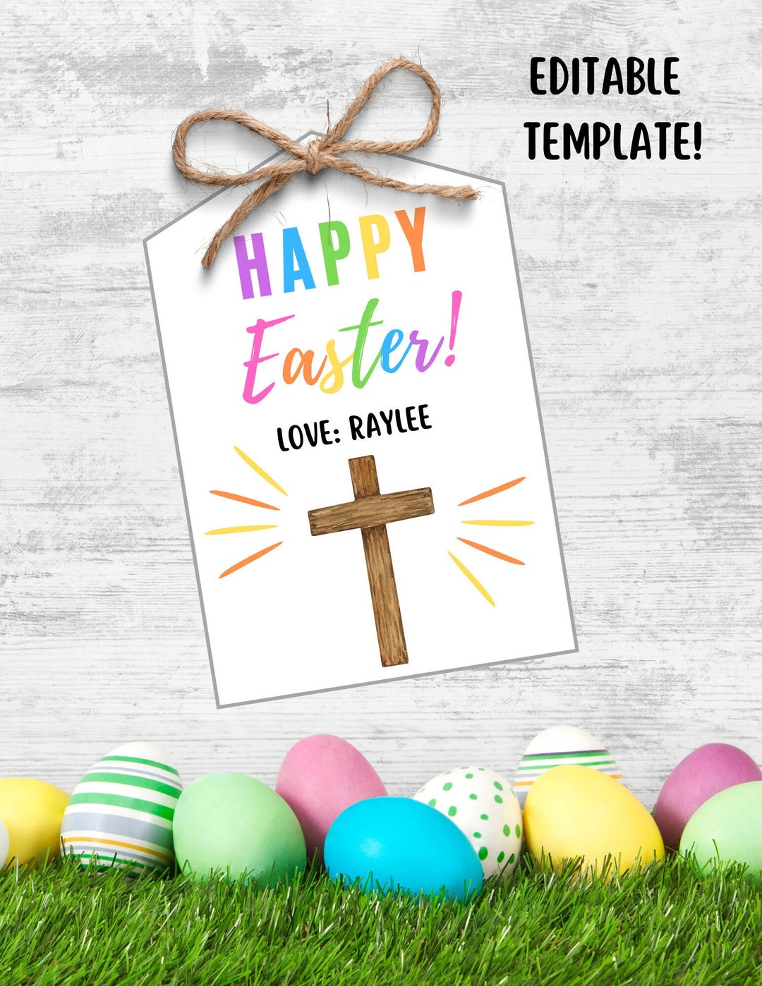 Cross Christian Easter Gift Tag Easter Basket Gift Tag - Etsy
