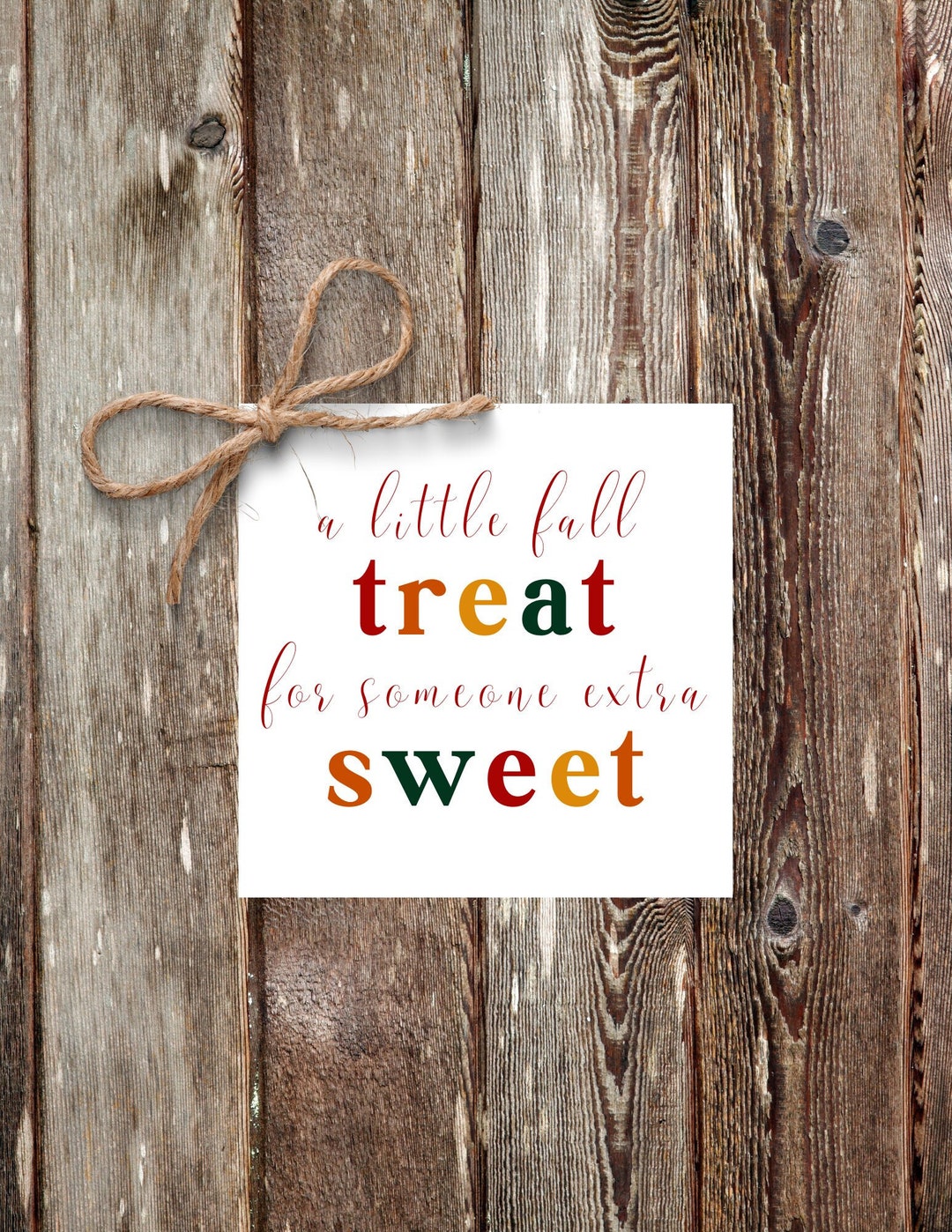 A Little Fall Treat for Someone Extra Sweet Gift Tag, Fall Gift Tag ...