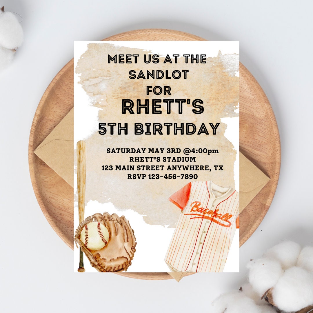 Baseball Birthday Invitation, Baseball Party Invitation, Boy Birthday ...